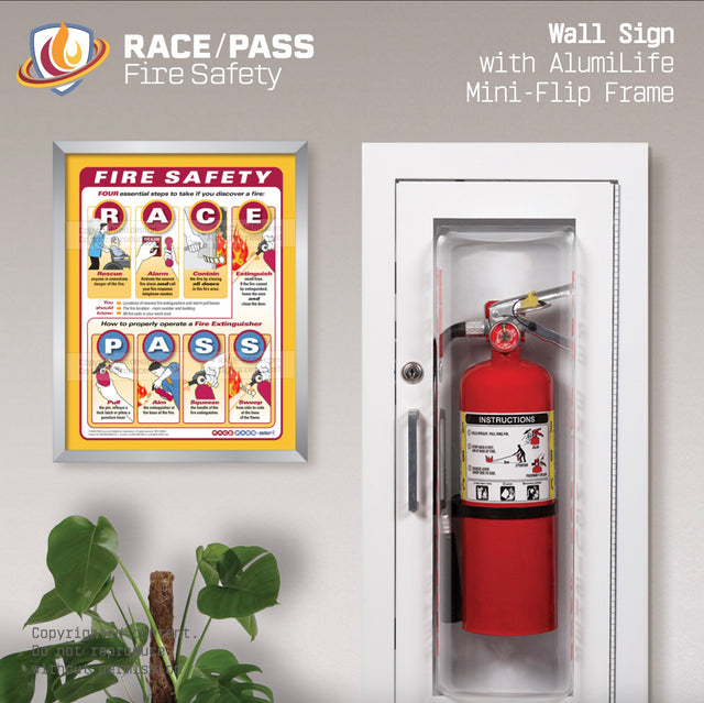 RACE/PASS Fire Safety Sign with AlumiLife™ Flip Frame – RACE/PASS Fire ...